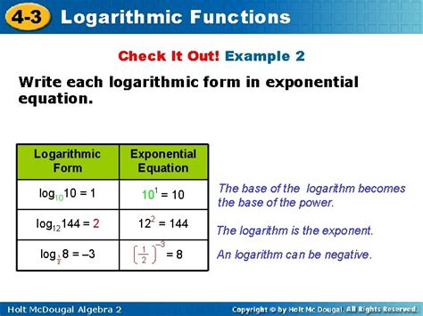 Rewrite Logarithmic Equation In Exponential Form Maze Tessshebaylo