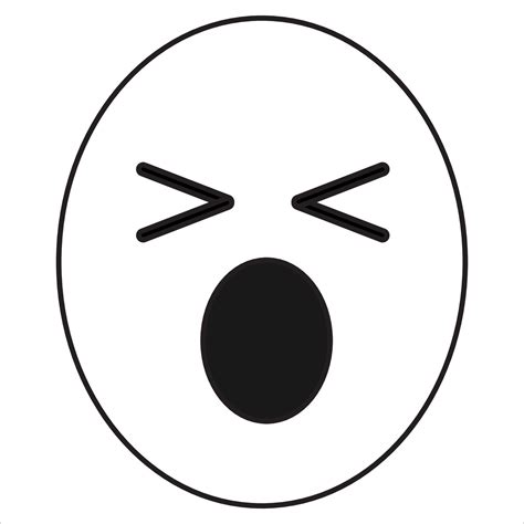 Vector Image Of Angry Face Emoticon Black And White Color With