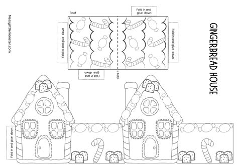 Gingerbread House Template Printable Social Media Template