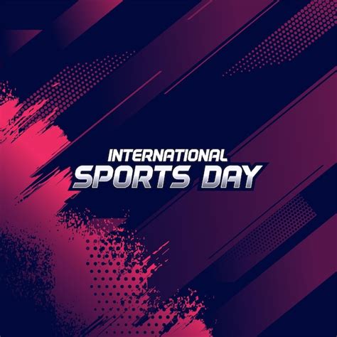 스포츠 배경 벡터 국제 스포츠의 날 일러스트 그래픽 디자인 상품권 배너 및 전단지 장식 프리미엄 벡터