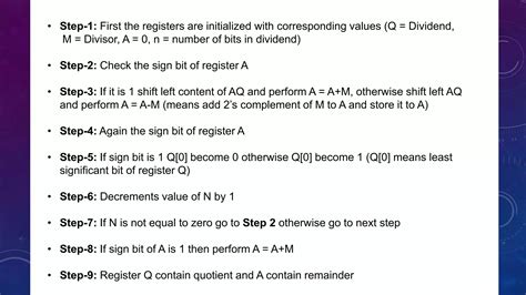 Restoring And Non Restoring Division Algorithm By Sania Nisar Ppt