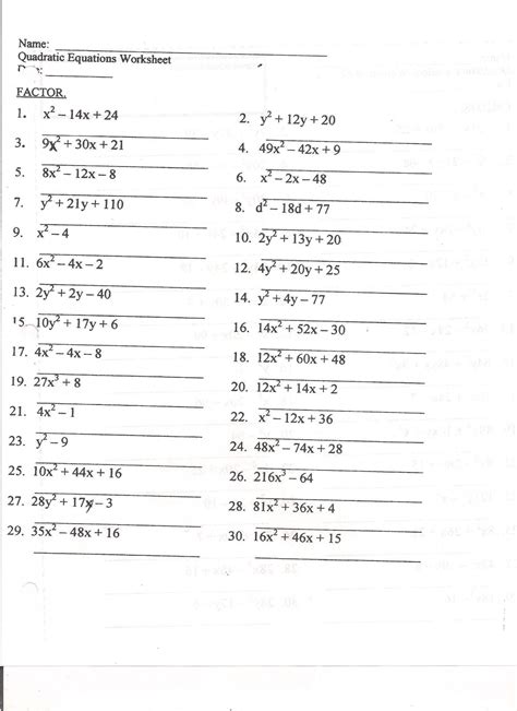 Algebra 1 Factor Each Completely Worksheet FactorWorksheets Com