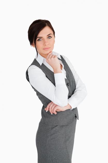 Premium Photo Seductive Brunette Businesswoman