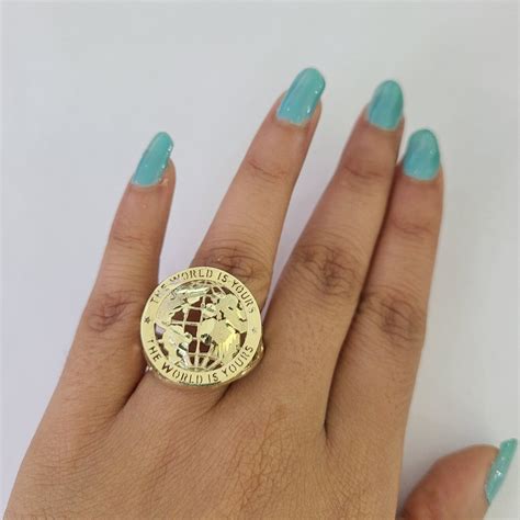 10k Yellow Gold World Is Yours Ring Casual Band Genuine Brand New All