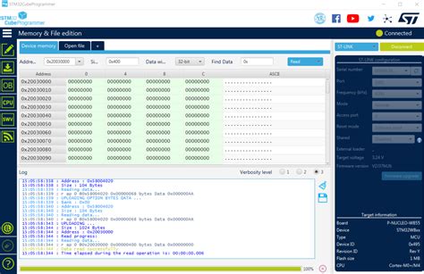 Stm32 Getting Different Results For Memory Reads Over Stm Programmer
