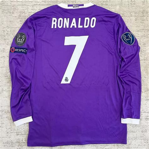 Real Madrid Football Shirt 201617 Purple Long Sleeve Jersey Ronaldo