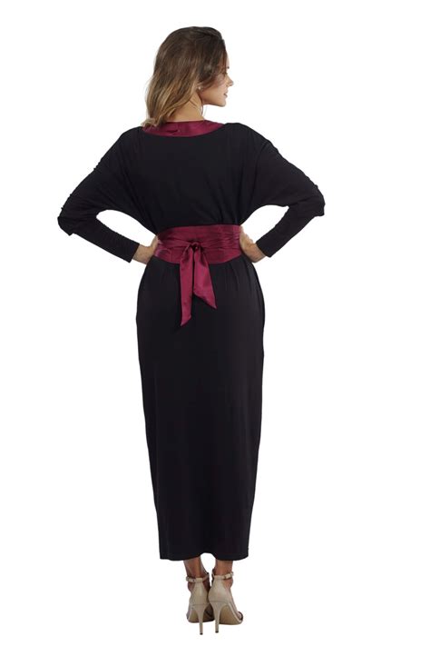 Bamboo Robe Eco Bamboo Robe Black Long Bamboo Silk Robe Margarita Black Jersey Robe Long Jersey