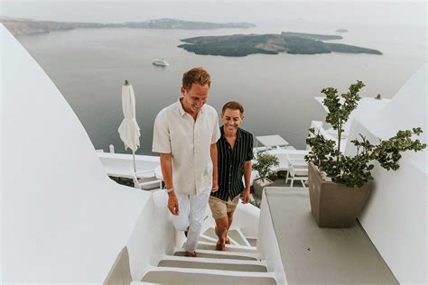 Same Sex Santorini Photoshoot Lighthouse Photography