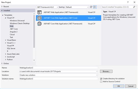 Why ASP NET Core Templates Is Not Creating Few Files And Throwing Error On Creation Stack