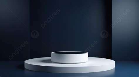 3d 렌더링된 이미지의 진한 파란색 배경에 제품 디스플레이 광고 흰색 연단 화장품 연단 최소한의 장면 3d 디스플레이 배경 일러스트 및 사진 무료 다운로드 Pngtree
