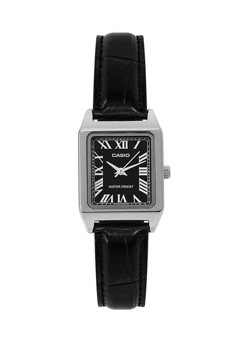 Jual Casio Casio Jam Tangan Wanita Black Silver Leather Strap Ltp