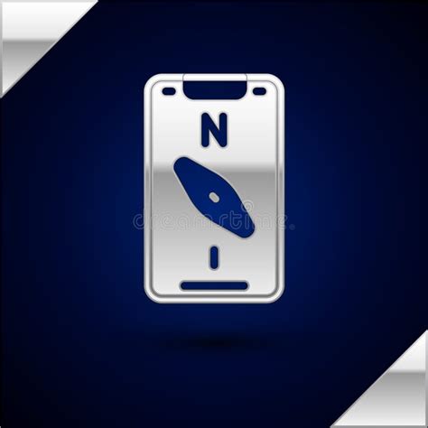 Silver Compass Screen Apps On Smartphone For Navigation Icon Isolated