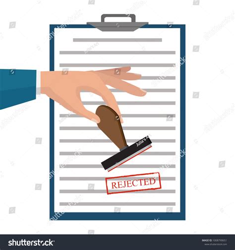 Rejected Document Stamp Rejected Application Concepts Stock Vector