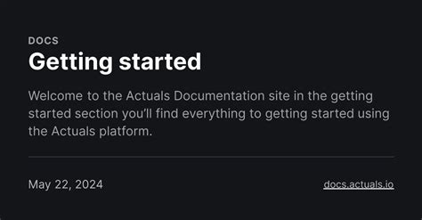 getting started
