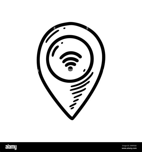 Doodle Wifi Location Icon Wireless Satellite Internet Connection
