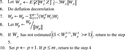 Pseudo Code For Classical Ica Algorithm 18 1 Centering The Data 2 Download Scientific