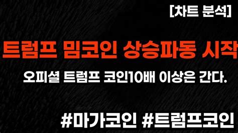 트럼프 밈코인 오피셜 트럼프 코인 가격 전망 Youtube