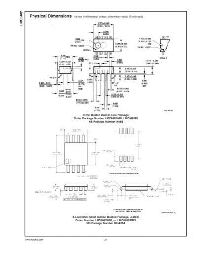 LMC6482 Physical Dimensio