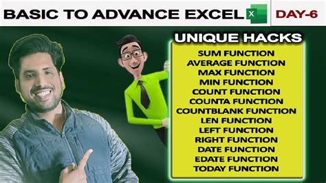Day 6 All Basic Excel Formulas With Unique Tricks Basic To Advance Excel Tutorial In Hindi