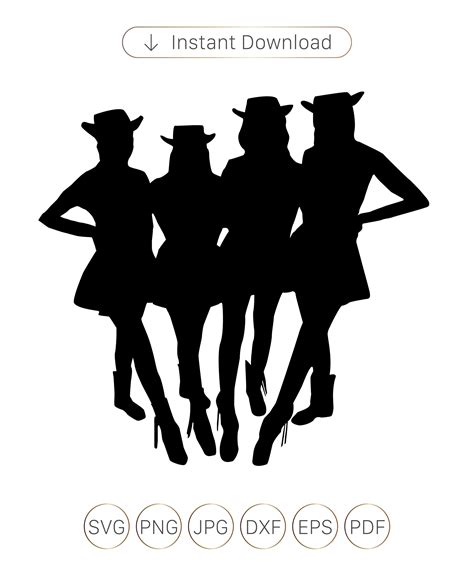 Drill Dance Team Silhouettes Svgpngepsdxf Drill Dance Team Svg