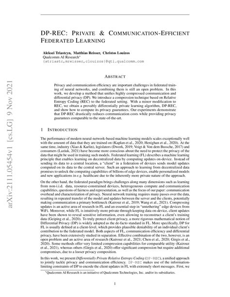 Dp Rec Private Communication Efficient Federated Learning Deepai