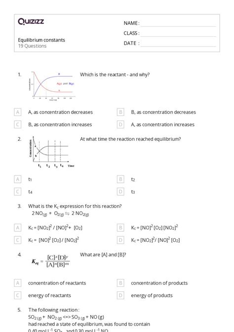 Equilibrium Constant Worksheet Solved Equilibrium Worksheet 1 Write