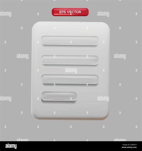 3d Cute White Document Cartoon Render Style Vector Mesh Stock Vector Image And Art Alamy