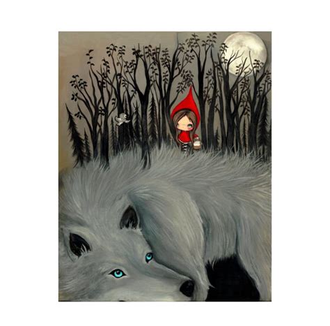 Wolf Print Little Red Riding Hood Art Forest Print Surreal Wolf Art