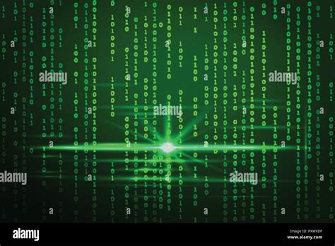 Abstract Green Matrix Background Glowing Vector Illustration Virtual