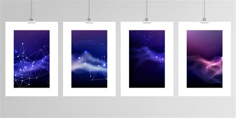 브로셔 전단지 커버 디자인 책 잡지 브로셔 포스터를 위한 A4 포맷 모형 디자인 템플릿의 사실적인 벡터 레이아웃 디지털 데이터 시각화 다각형 과학 어두운 배경 0명에 대한