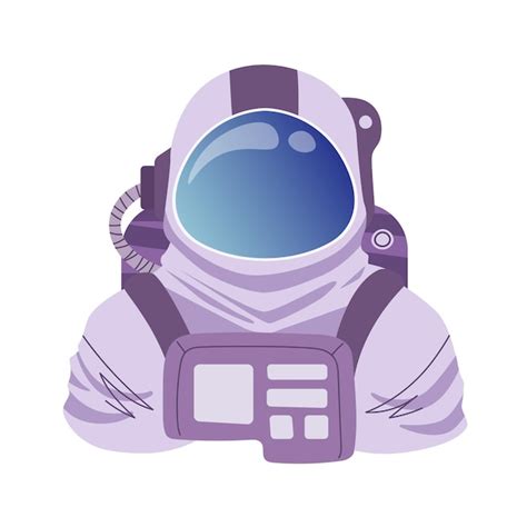 만화 스타일의 우주 비행사 초상화 벡터 일러스트 레이 션 프리미엄 벡터