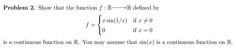solved problem 2 show that the function f r r defined by