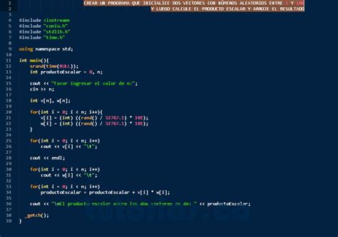 Arrays Visual C Producto Escalar Vectores