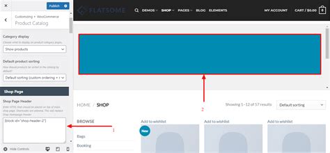how to create web page header design in flatsome shop page wpcred