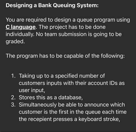 Designing A Bank Queuing System You Are Required To