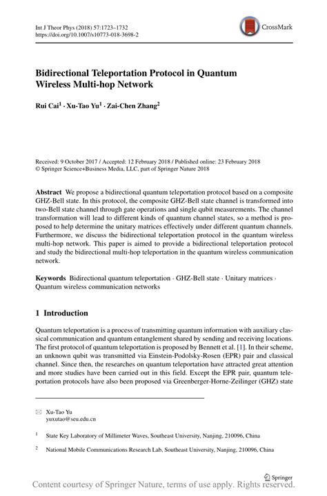 Bidirectional Teleportation Protocol In Quantum Wireless Multi Hop Network