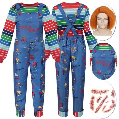 Chucky Costume Chucky Wig Halloween Costume Suit Foyacos