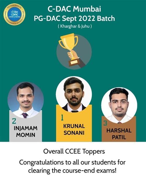 Thewaitisover Cdacmumbai Cceetoppers Sep2022batch Pgdac Pgdbda
