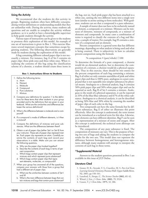 Pdf Classifying Matter A Physical Model Using Paper Clips Dokumentips