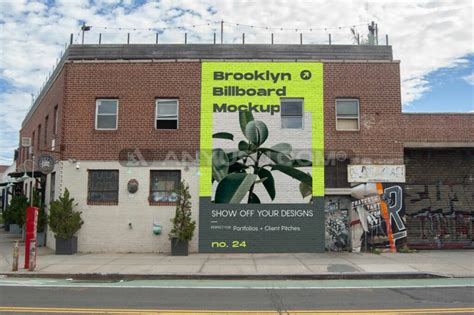 4款现代纽约市布鲁克林街道街头户外广告牌横幅海报设计展示psd样机new Mockup Bundle Brooklyn Billboard 安鱼设计资源丨优质平面设计资源共享站