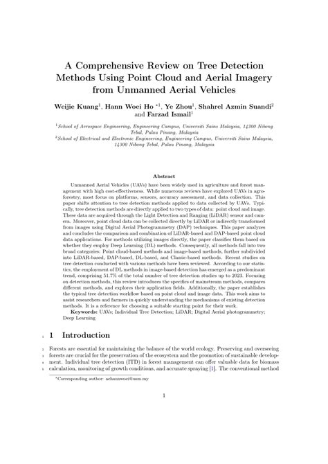 Pdf A Comprehensive Review On Tree Detection Methods Using Point Cloud And Aerial Imagery From
