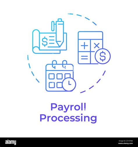 Payroll Processing Blue Gradient Concept Icon Stock Vector Image And Art Alamy