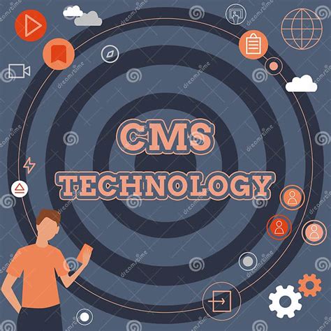 Sign Displaying Cms Technology Word Written On Programs That Are Used To Create And Manage