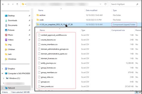 writing a csv zip archive to cas