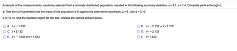 Solved After Finding A I Need Help Find The Test Statistic