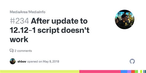 After Update To 1212 1 Script Doesnt Work · Issue 234 · Mediaareamediainfo · Github