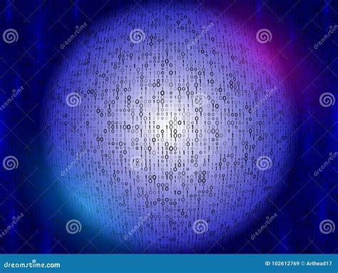 Hex Code Digital Concept Abstract Digital Sphere Of Binary Code On A