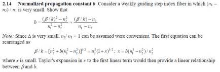 Solved Normalized Propagation Constant B Consider A Weakly