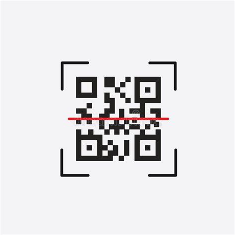 Qr Code Icon Stroke Outline Style Stock Vector Illustration Of
