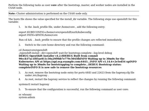 Bootstrap Steps Deployment Guide—red Hat Openshift Container Platform